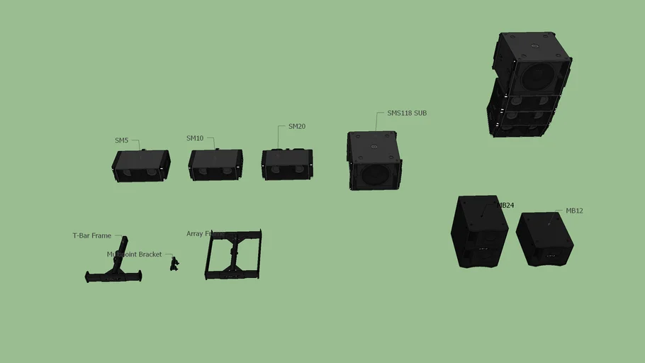 Bose ShowMatch Line Array Loudspeakers | 3D Warehouse