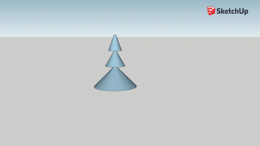 3 Tiers Conical Tree | 3D Warehouse