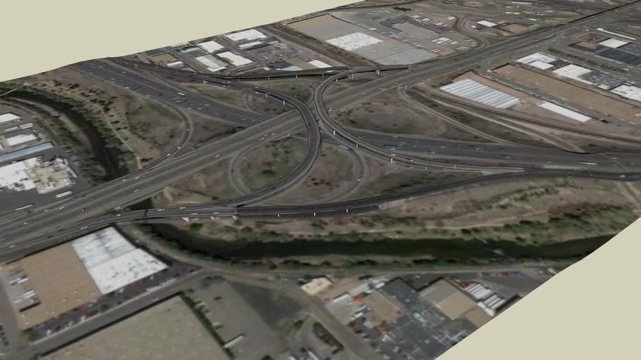 Highway 6 and I-25 Semi-spaghetti Highway Interchange | 3D Warehouse