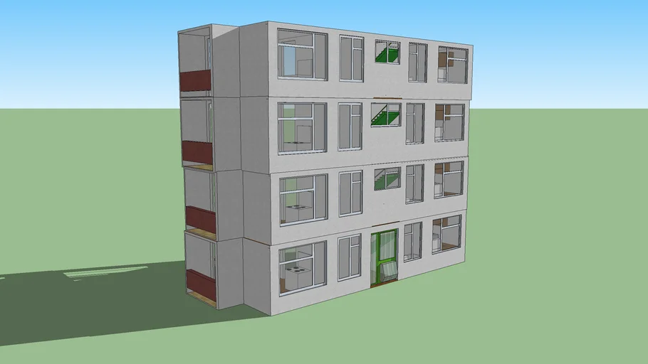 mitad bloque de pisos | 3D Warehouse