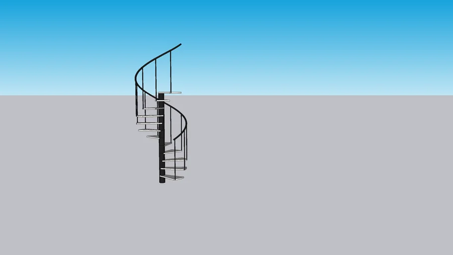 carpeted iron spiral staircase | 3D Warehouse