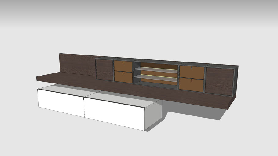 QUID day system TV stand by Poliform | 3D Warehouse