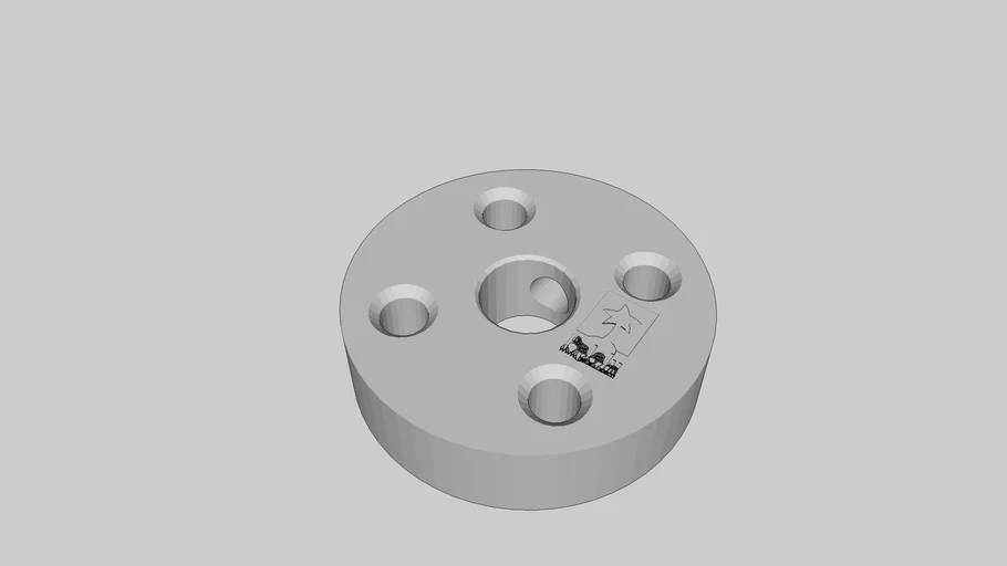 Universal Aluminum Mounting Hub for 5mm Shaft, M3 Holes | 3D Warehouse