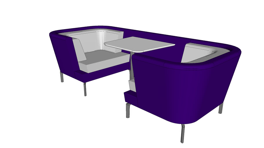 Entente One Seat Booth, Low Back | 3D Warehouse