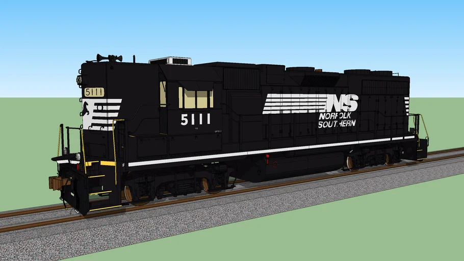 EMD GP-38-2 Diesel-electric locomotive Norfolk Southern #5111 | 3D ...
