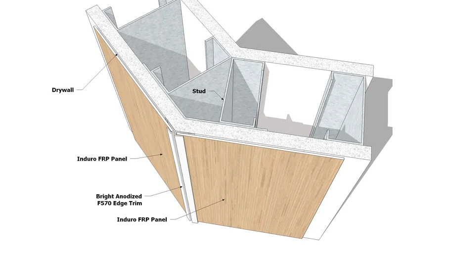 Marlite FRP - Induro 45 deg. Outside Corner Detail | 3D Warehouse