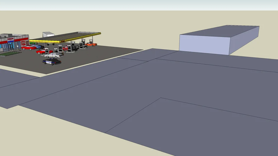 shell gararge with shop | 3D Warehouse