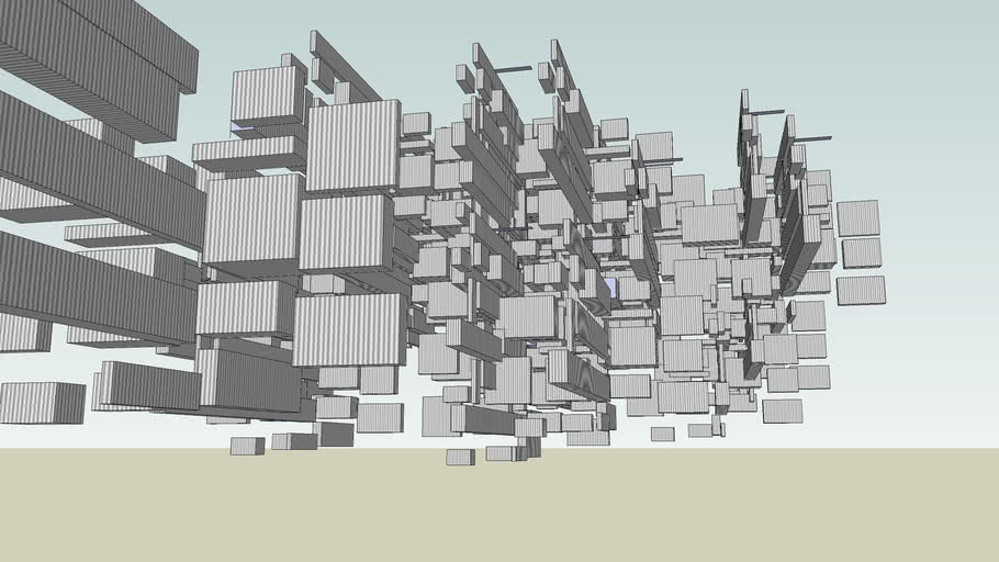 A cube-shaped spaceship fleet. | 3D Warehouse