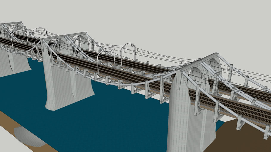 4 track 2 bridge railway bridge | 3D Warehouse