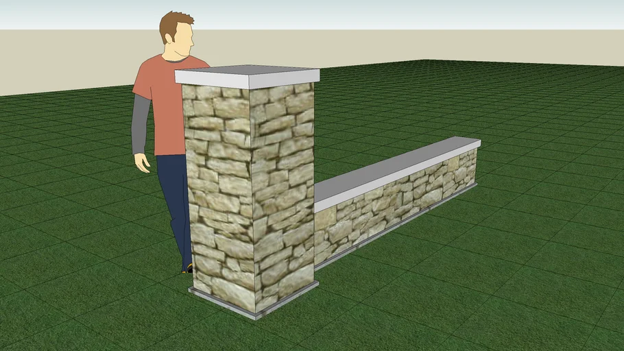 stone sign base for park district | 3D Warehouse