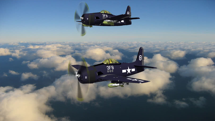 WW2+US_AIRFORCE+Grumman+F8F2+Bearcat | 3D Warehouse