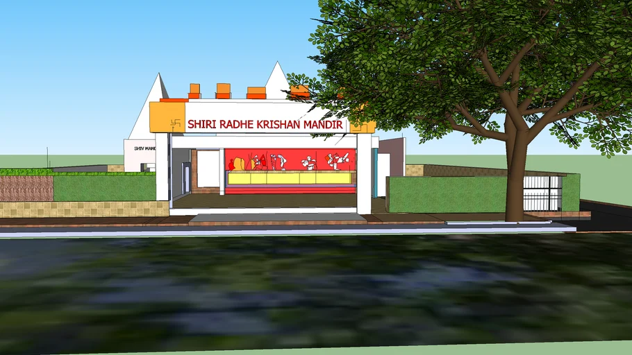 shiri radhe krishna temple,lawyers coloney agra | 3D Warehouse