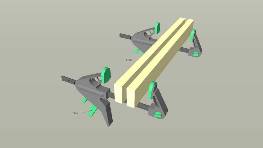 Clamping the workpieces with clamp | 3D Warehouse