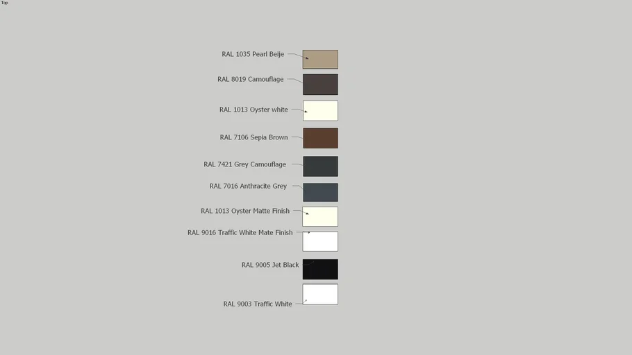 RAL Aluminium Colour Swatches | 3D Warehouse