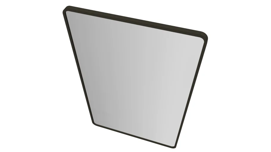 Matte Black Vintage Rounded Rectangular Mirror | 3D Warehouse