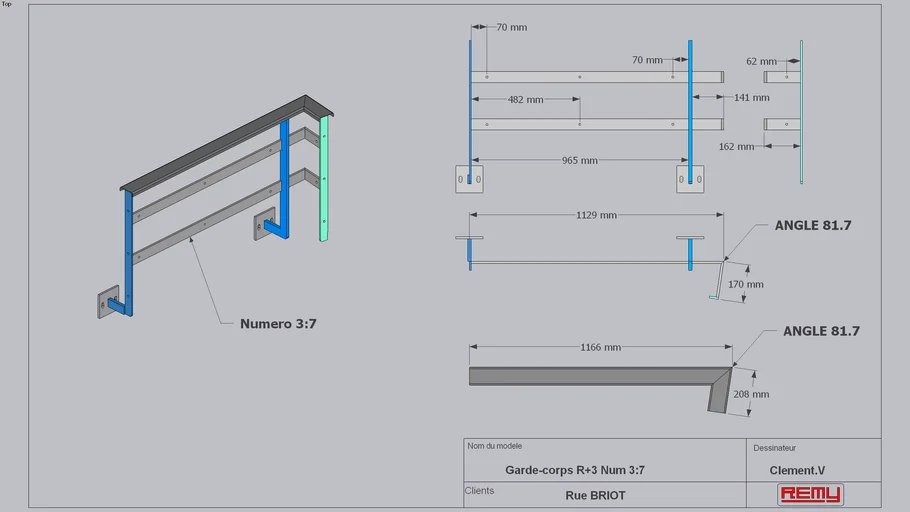 RDC Garde-corps angle 0.1 | 3D Warehouse