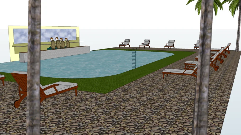 piscina con bar | 3D Warehouse