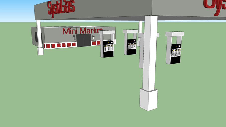 gas station with mini market | 3D Warehouse