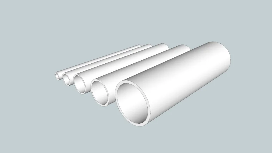 .5in, 1in, 1.5in, 2in, 3in PVC Pipe | 3D Warehouse