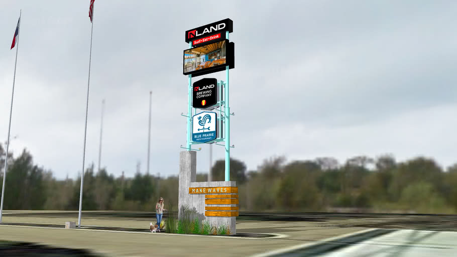 NLand Surf Park Pylon Sign | 3D Warehouse