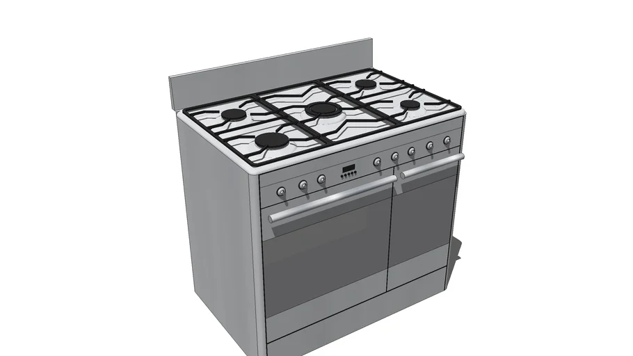 Smeg SUK92MFX5 90cm Range Cooker 3D Warehouse