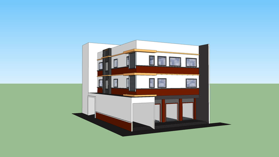 3 storey Residential commercial Building | 3D Warehouse