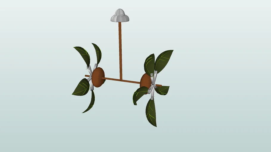Double fan with leaves | 3D Warehouse