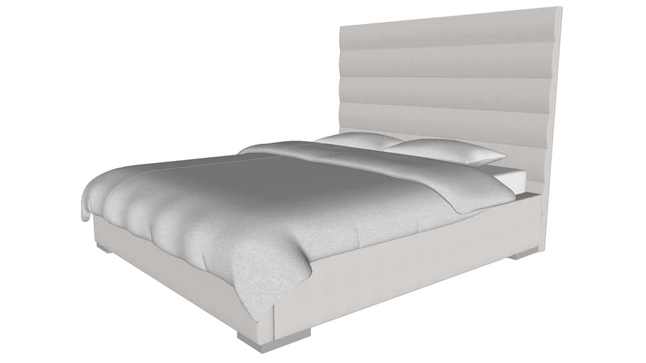 Prince Cal King Bed in Pearl Gray Eco Leather by Modloft | 3D Warehouse
