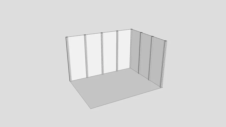 Inhaker stand L rechts opstelling | 3D Warehouse