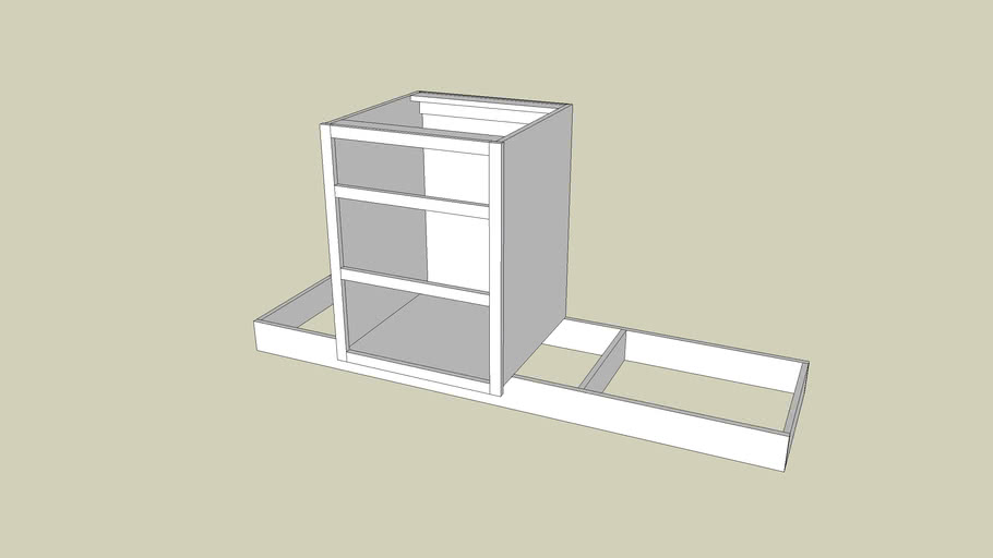 Base cabinet on ladder base (rabbet side panels, flush with bottom ...