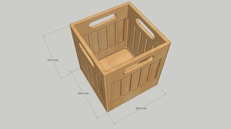 Wood box 30x30cm h32 | 3D Warehouse