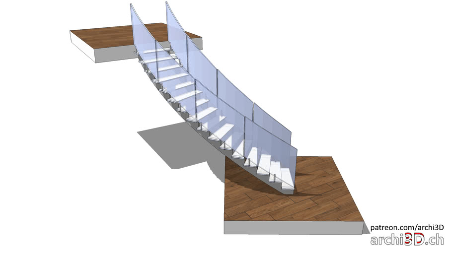 glass stairs | 3D Warehouse