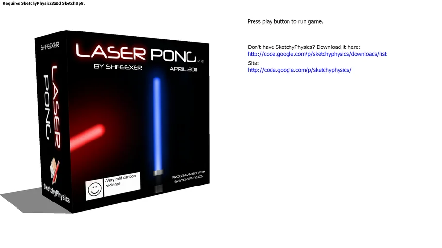 Laser Pong (SketchyPhysics game) | 3D Warehouse