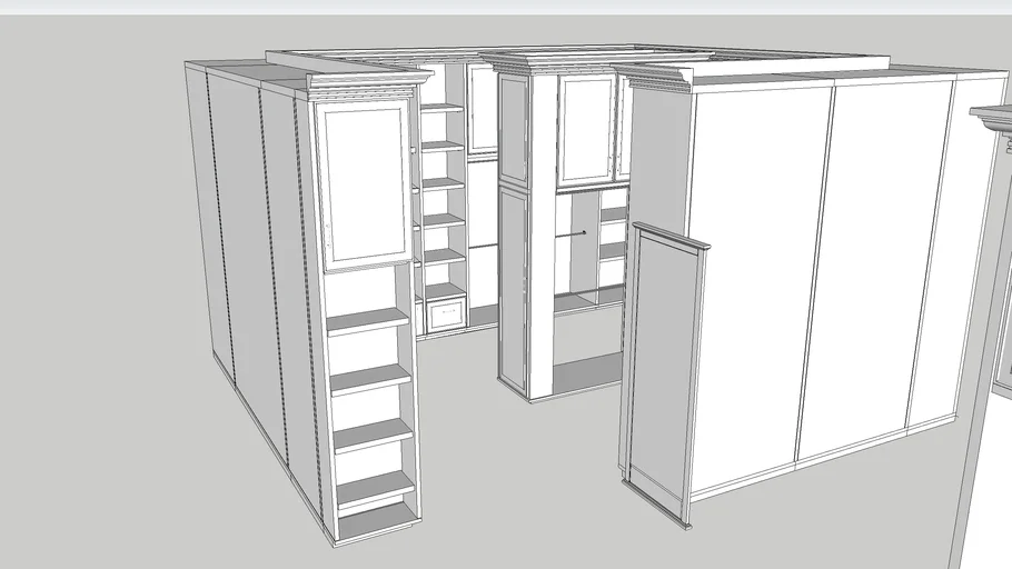 Classic Walk in wardrobe for lady and man | 3D Warehouse