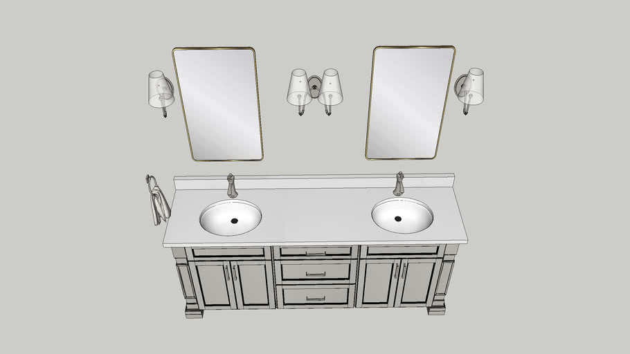Waypoint Vanity Set 470F 79 inch | 3D Warehouse