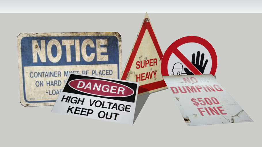Warning Signs | 3D Warehouse