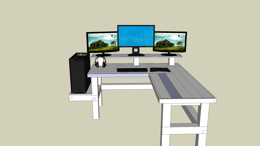 Gaming Computer Desk | 3D Warehouse