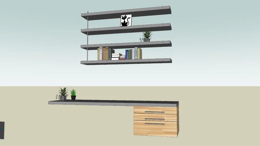 study table-girls room interior | 3D Warehouse