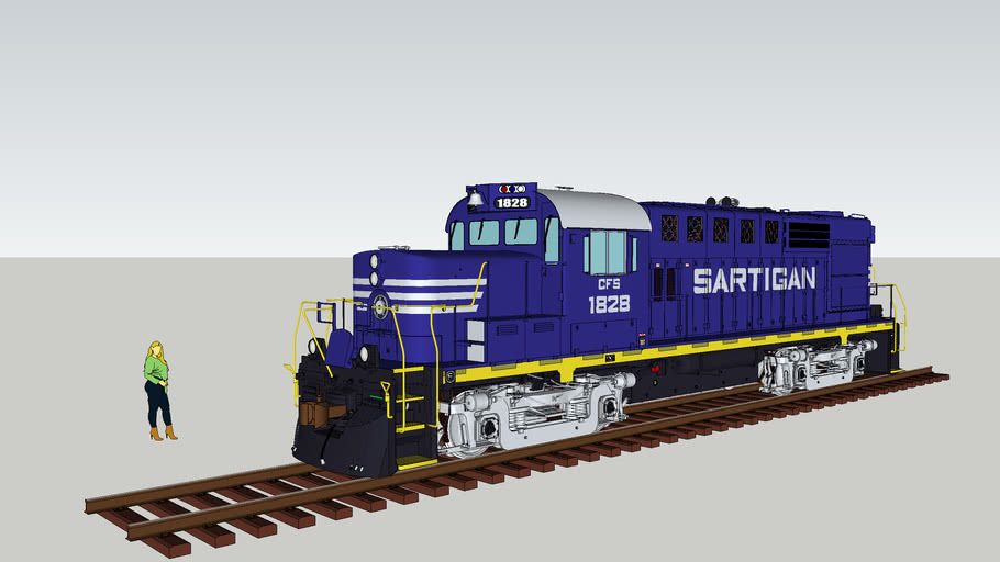 ALCO MLW RS18u SARTIGAN 1828 | 3D Warehouse