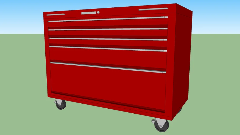 UC-121 - Under-Bench Tool Storage Cart w/ 5 Drawers | 3D Warehouse