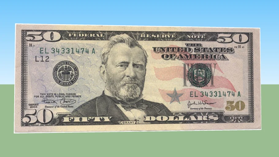 Fifty dollars - 50 $ | 3D Warehouse
