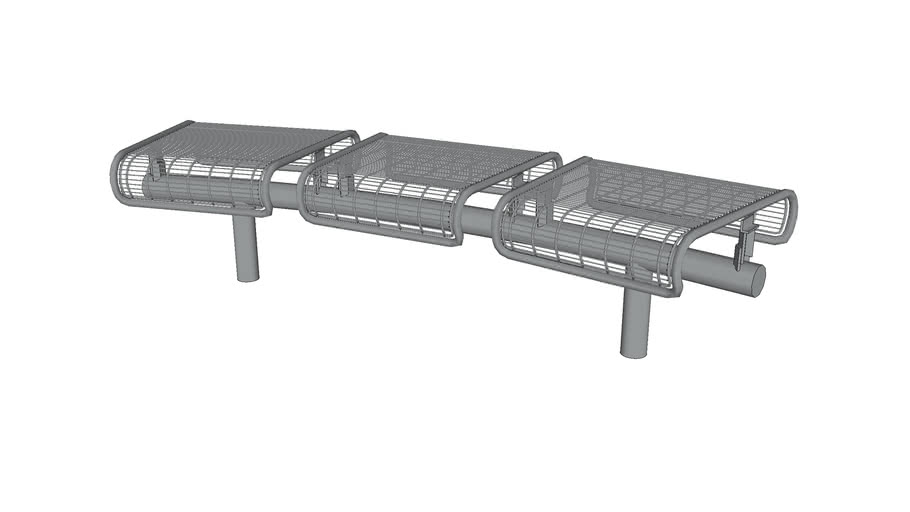 Plexus 3 Seat Bench | 3D Warehouse