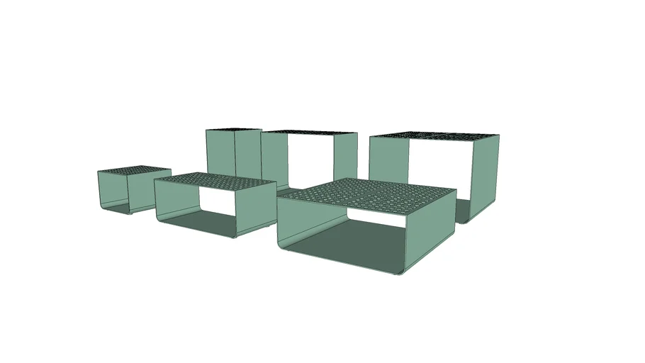 Monoline Open Side Stools (Perforated Top) | 3D Warehouse