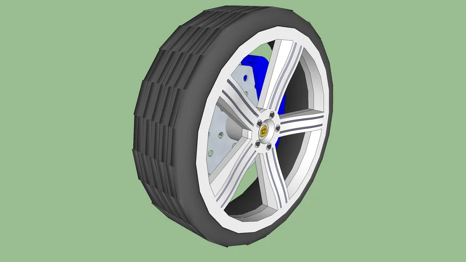 audi wheel 5 spokes with disc brakes and grooves | 3D Warehouse