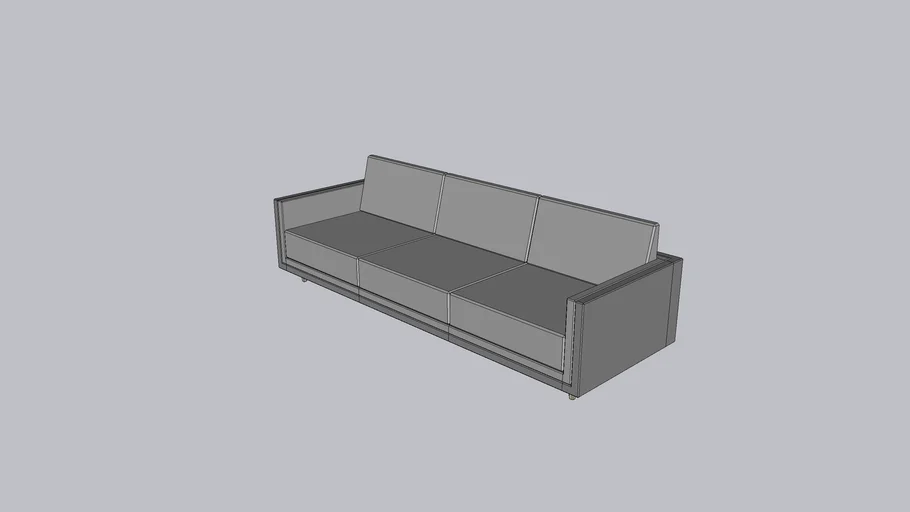 Low Poly Sofa (three seats) | 3D Warehouse