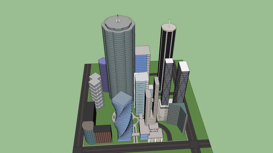 Downtown Skyscraper Plaza 2 | 3D Warehouse