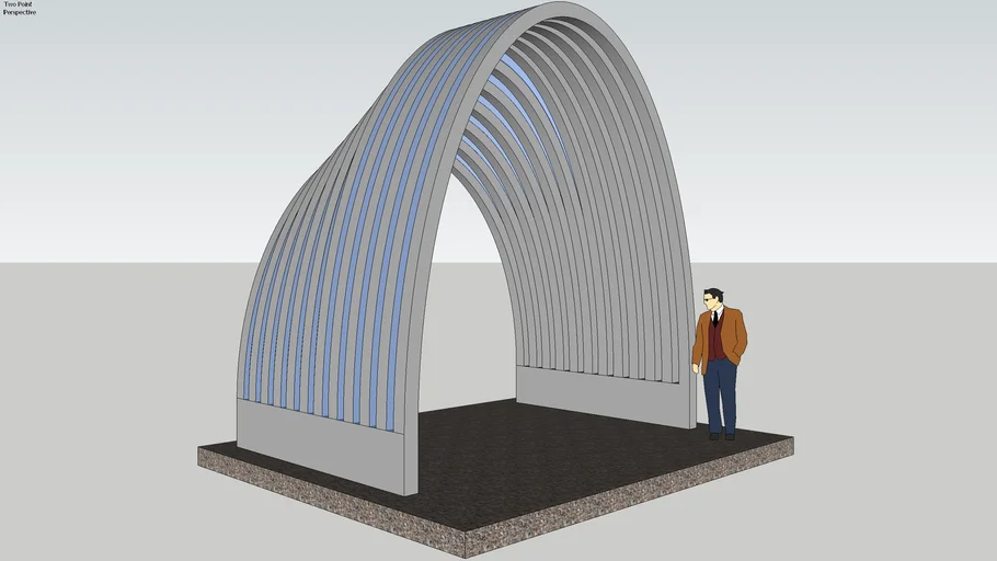 Shelter Arc Half-Dome with Glass | 3D Warehouse