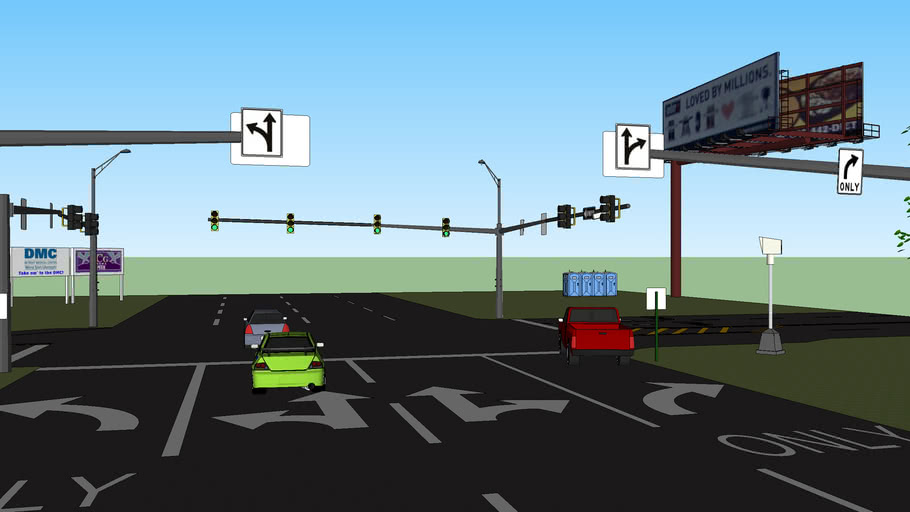typical signaled intersection | 3D Warehouse