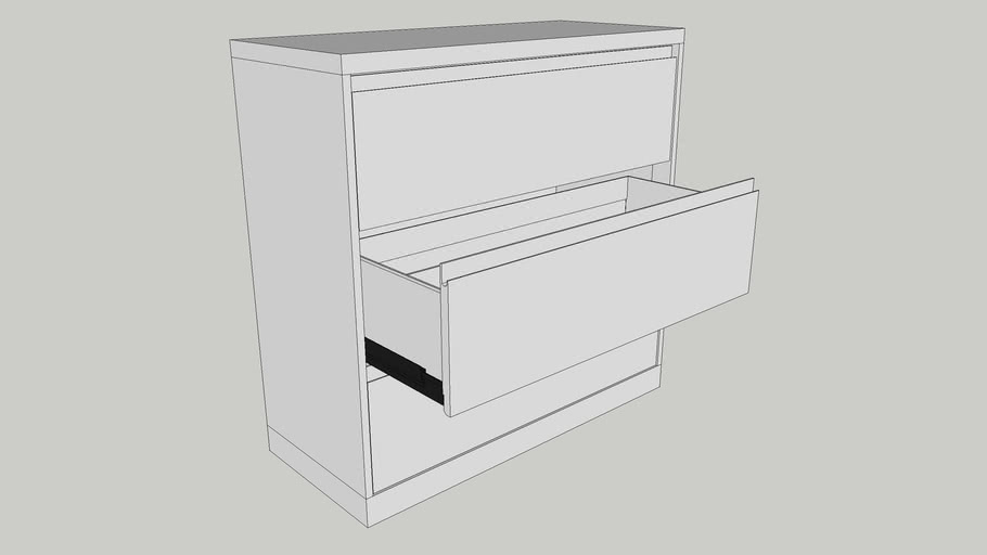 Steelcase Filing Cabinet-3 Drawer | 3D Warehouse