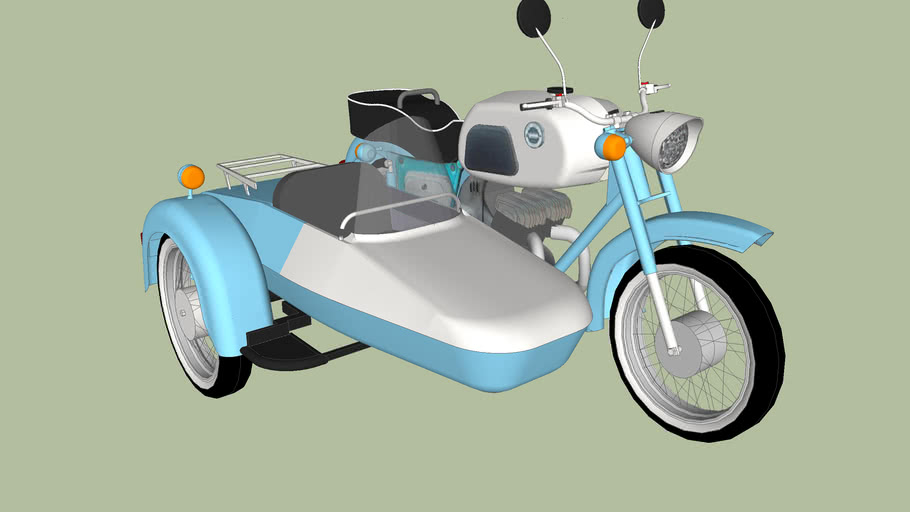 350cc PLANET RUS MOTOSİKLET SEPETLİ 1974 MODEL | 3D Warehouse